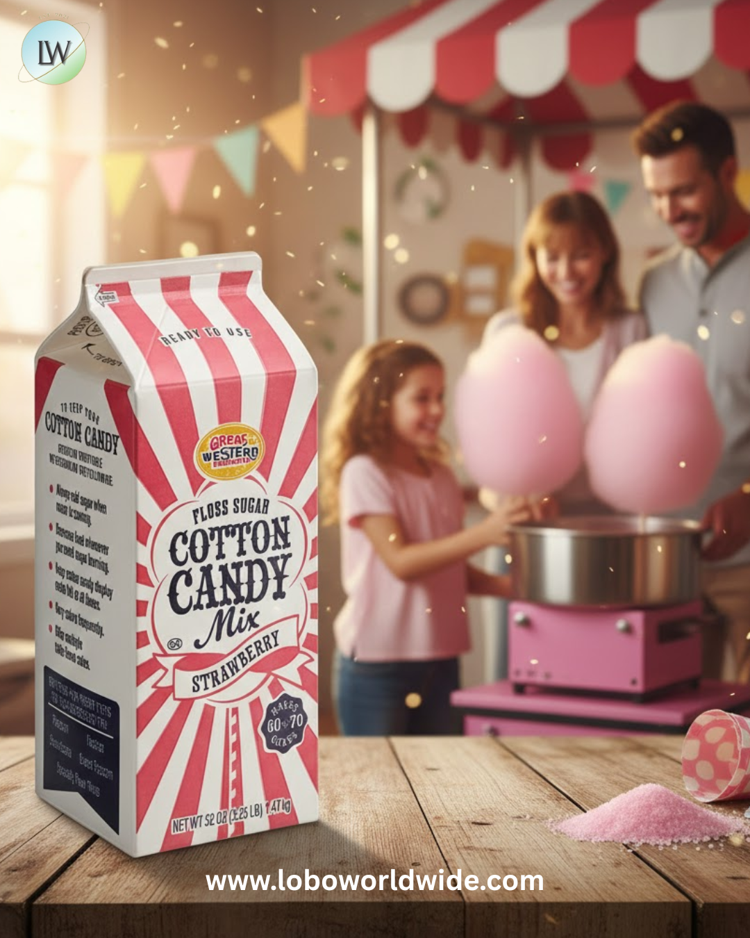 Great Western 1/2 Gallon Carton Strawberry Cotton Candy Floss Sugar ...