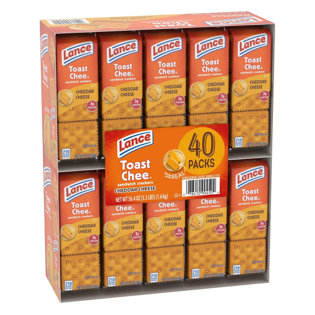 Lance ToastChee Cheddar Cheese (1.41 oz., 40 ct.), 56.4 oz. – Lobo ...